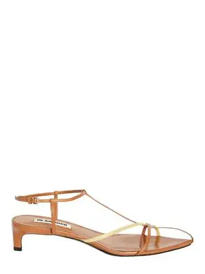 JIL SANDER Jil Sander Strappy Low Heel Sandals Brown