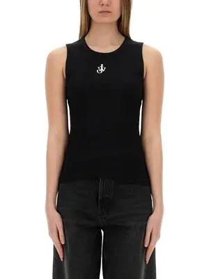 JW Anderson Slim Fit Logo Tank Top - Black
