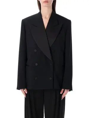 Dries Van Noten Double-breasted Wool-blend Blazer - Black