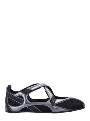 Attico Futuristic Cut-out Ballerina Flats - Nero