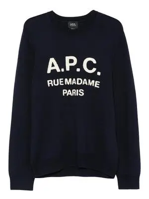 A.p.c. Contrasting Logo Pullover Sweater - Blu