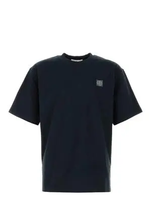 Stone Island Stone Island Ribbed Neckline Regular Fit T-Shirt Size M Blu