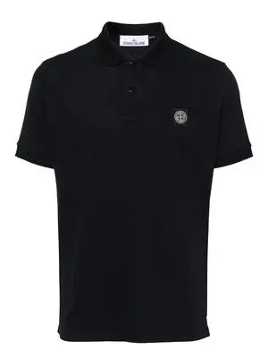 Stone Island Slim Fit Ribbed Collection Two-button Polo Shirt Size - Blu