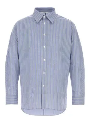 Givenchy Cotton Button-up Shirt With Cuffed Sleeves Size - Blu