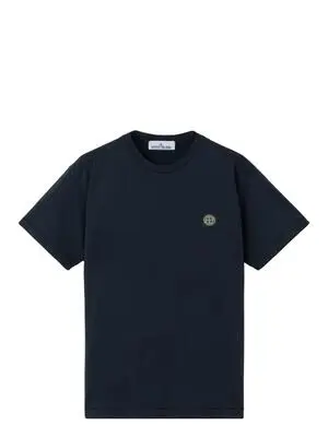 Stone Island Slim Fit Ribbed Neckline T-shirt Size - Blu