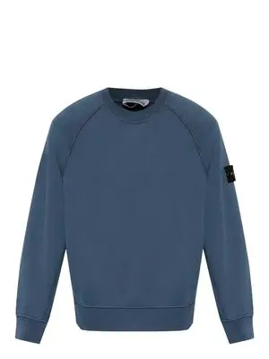 Stone Island Ribbed Neckline Raglan Sleeve Sweater - Blu
