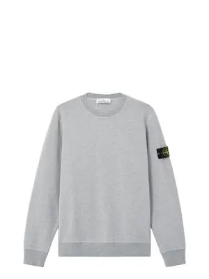 Stone Island STONE ISLAND Ribbed Neckline Sweatshirt With Badge Grigio