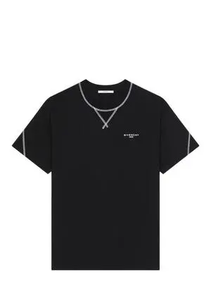 Givenchy Givenchy Contrast Stitch Logo Print T-Shirt - Size S Nero