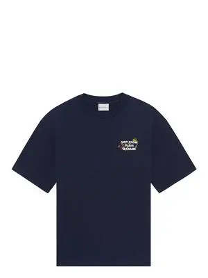 Drole De Monsieur Drole De Monsieur Casual Embroidered Crew Neck T-Shirt - Size M Blu