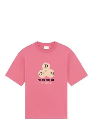 Drole De Monsieur Graphic T-shirt With Ribbed Neckline Size - Rosa