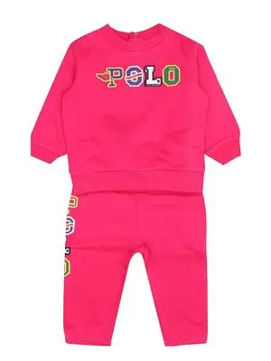 Polo Ralph Lauren Baby Girls Crewneck Sweatshirt And Jogger Set - Fuchsia