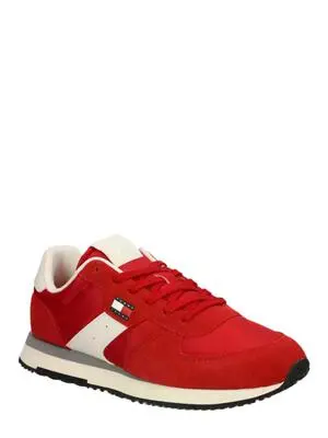 Tommy Hilfiger Logo Patch Panelled Sneakers - Red