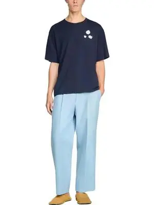 Sandro Floral-print T-shirt - Blue