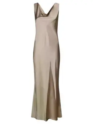 BLANCA VITA Cowl Neck Backless Maxi Dress - Neutrals