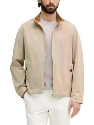Barbour Tyneside Corduroy-collar Funnel Neck Jacket - Neutrals