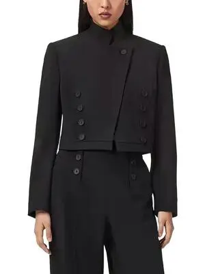 ALLSAINTS Raina Cropped Double-breasted Jacket - Black