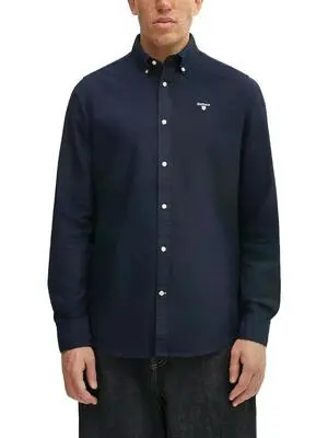 Barbour Oxford Logo-embroidered Long-sleeve Shirt - Blue