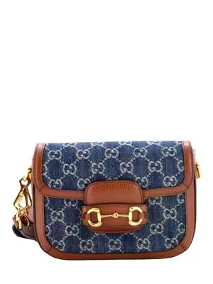 Gucci Horsebit 1955 Gg Denim Mini Shoulder Bag - Blue