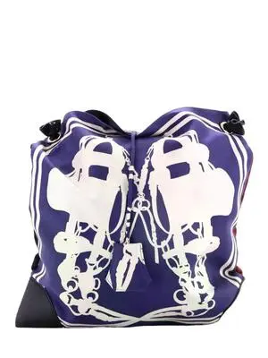 Hermès Silky City Bag Pm Printed Silk And Leather Crossbody Bag - Blue
