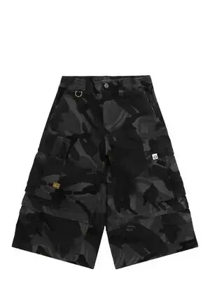 AAPE BY *A BATHING APE Camouflage Print Cargo Shorts - Black