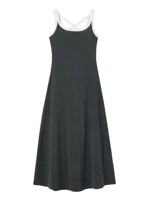 B+AB Criss-cross Strap Midi Dress - Grey