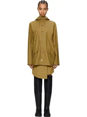 Rains Waterproof Signature Pu Jacket With Drawstring Hood - Dawn