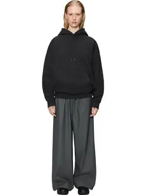 Rains Classic Hoodie With Drawstring Hood And Graphic Detail - Black