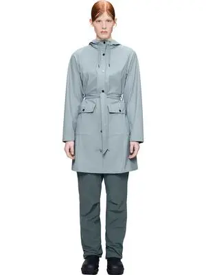 Rains Curve Long Jacket - Pool