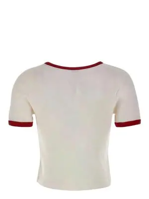 SPORTY & RICH Short-sleeve Logo Print T-shirt - Neutrals