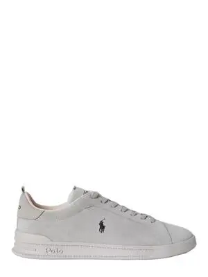 Polo Ralph Lauren Suede Logo Embroidered Sneakers - Grey