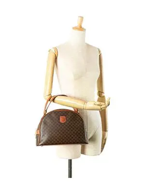 Celine Macadam Coated Canvas Handbag - Brown