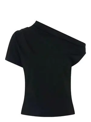 ANNA QUAN Anna Quan Astra One-Shoulder Draped T-Shirt