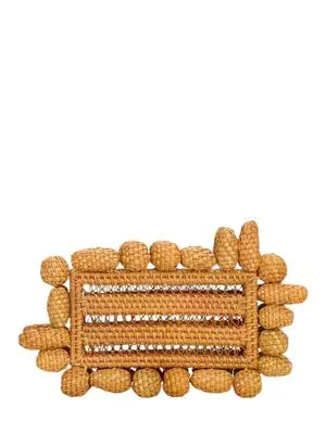 Cult Gaia Akira Woven Clutch Bag - Neutrals