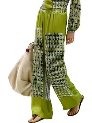 Silvia Tcherassi Nerea Abstract-print Trousers - Green