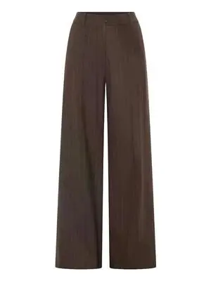 Anna Quan Adam Chalk-stripe Trousers - Brown