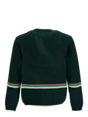 JW Anderson Lamb Intarsia Striped Trim Sweater - Green