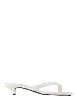TOTEME Square-toe Leather Sandals - Neutrals