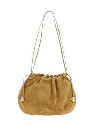 LIFFNER Suede Drawstring Shoulder Bag - Neutrals