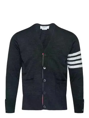 Thom Browne 4-bar V-neck Cardigan - Grey