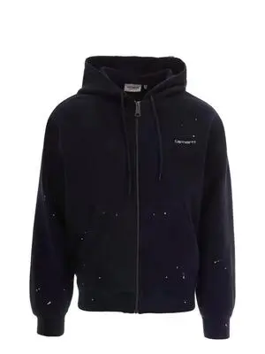 Carhartt Work In Progress Paint-splatter Logo Hoodie - Blue