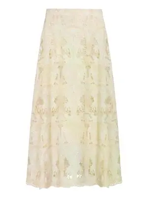 MARIE OLIVER Emryn Midi Skirt - Neutrals