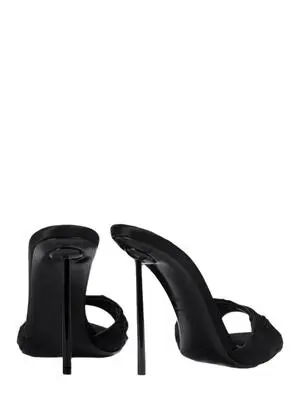 LE SILLA Silk Satin Stiletto Sandals - Black