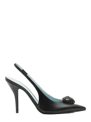 Valentino Garavani Coeur Royal Slingback Pumps In Kidskin 75mm - Black