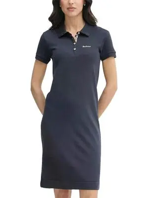 Barbour Logo-embroidered Piqué Mini Dress - Blue