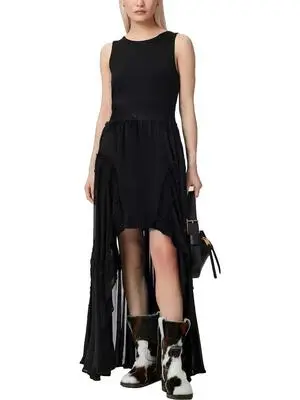 ALLSAINTS Dorina Asymmetric Ruffled Skirt - Black