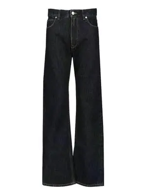 Fendi Straight-leg Jeans With Contrast Stitching - Blue