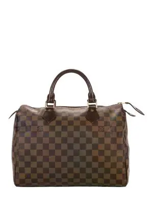 LOUIS VUITTON Speedy 30 Damier Ebène Canvas Handbag - Brown