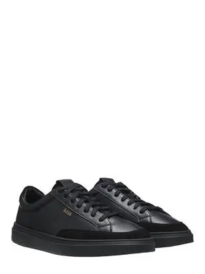 BOSS Leather And Suede Trim Sneakers - Black