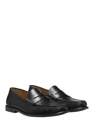 BOSS Leather Penny Trim Moccasins - Black