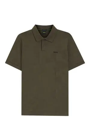 BOSS Regular-fit Cotton Knit Polo With 3d Jacquard Design - Light Green
